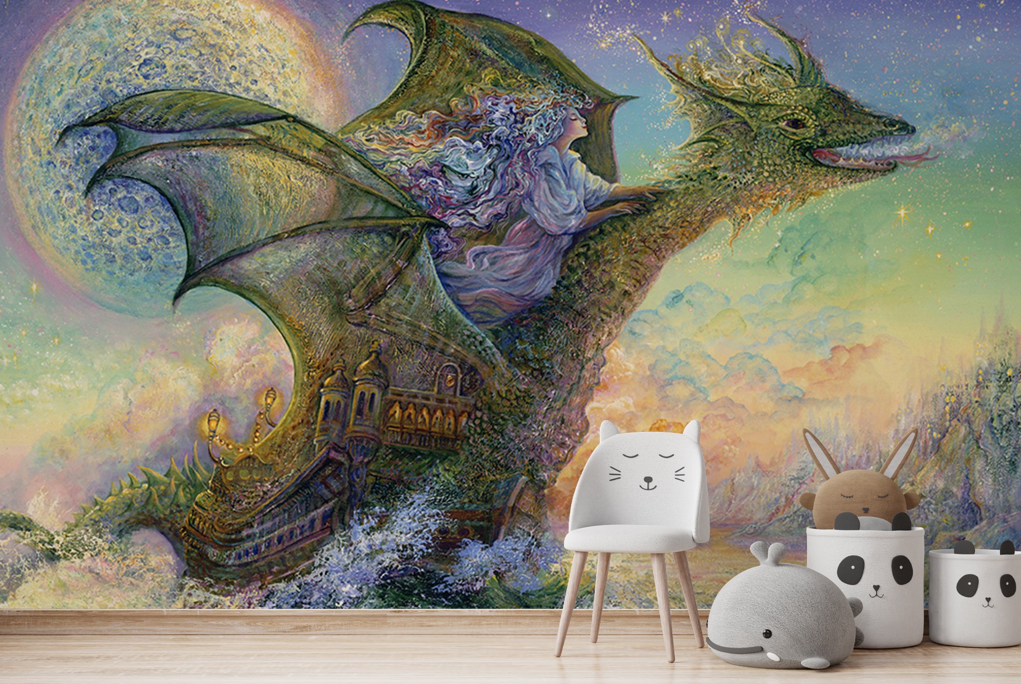 Dragon Ship Wall Mural by Josephine Wall