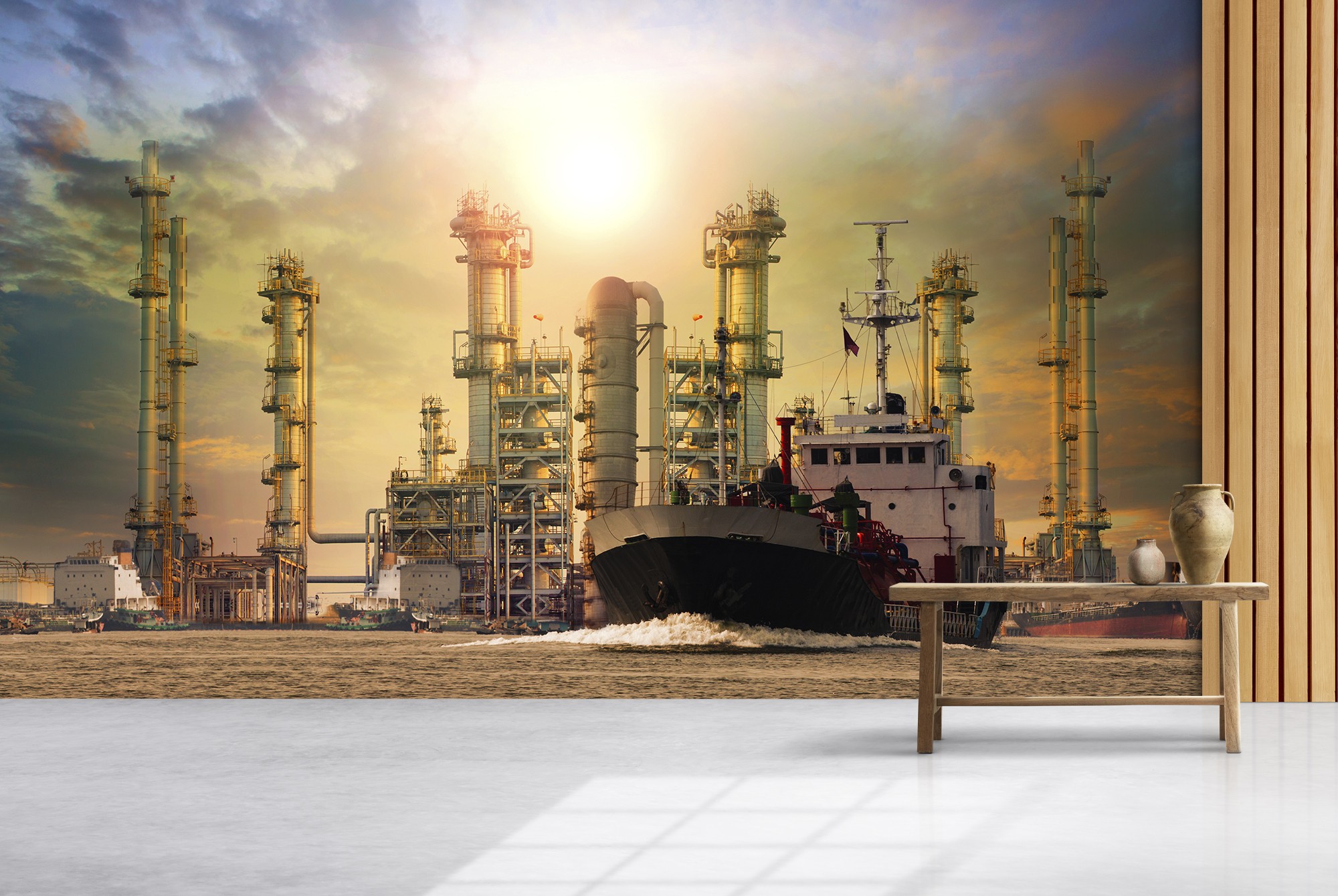 Oil Rig Wallpaper Wall Mural