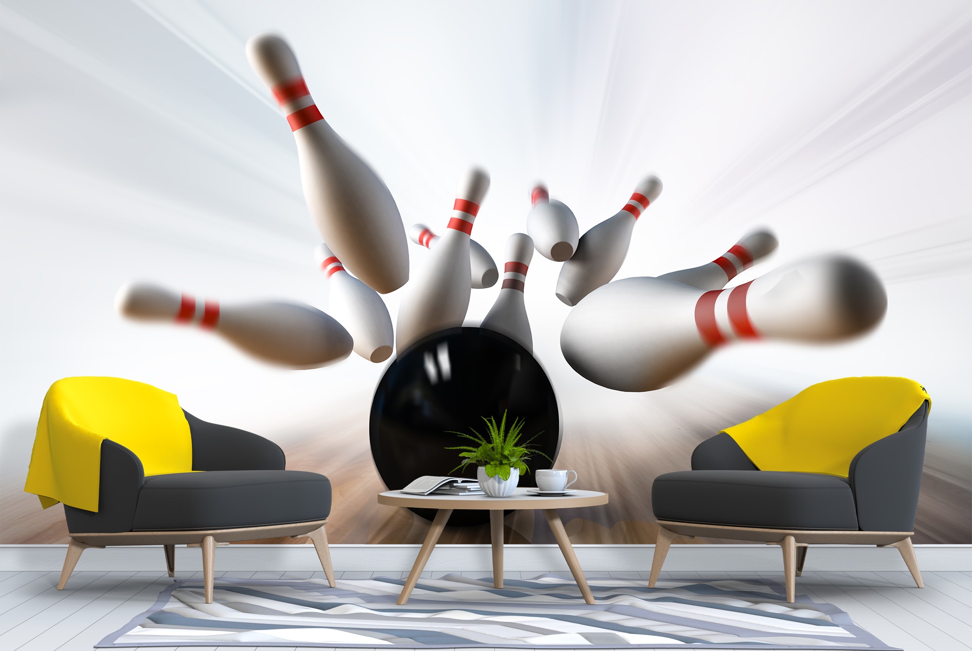 Bowling Strike Wallpaper Wall Mural