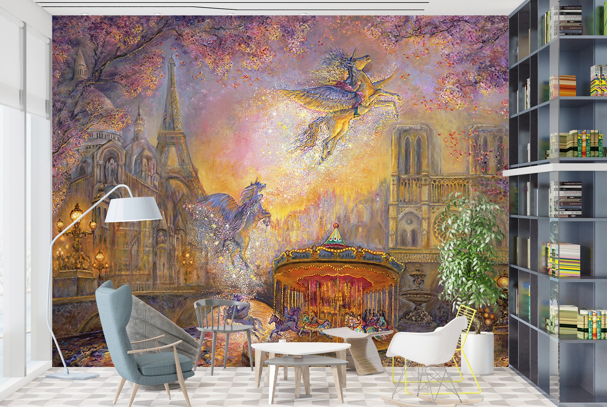 Magical Merry-Go-Round Wall Mural by Josephine Wall
