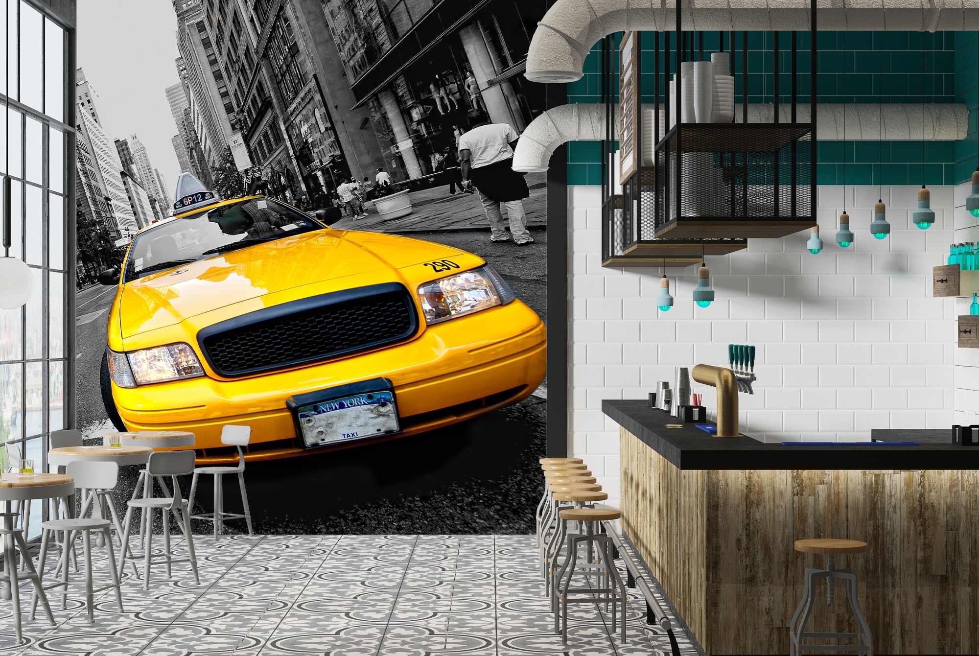 New York Taxi Wallpaper Wall Mural
