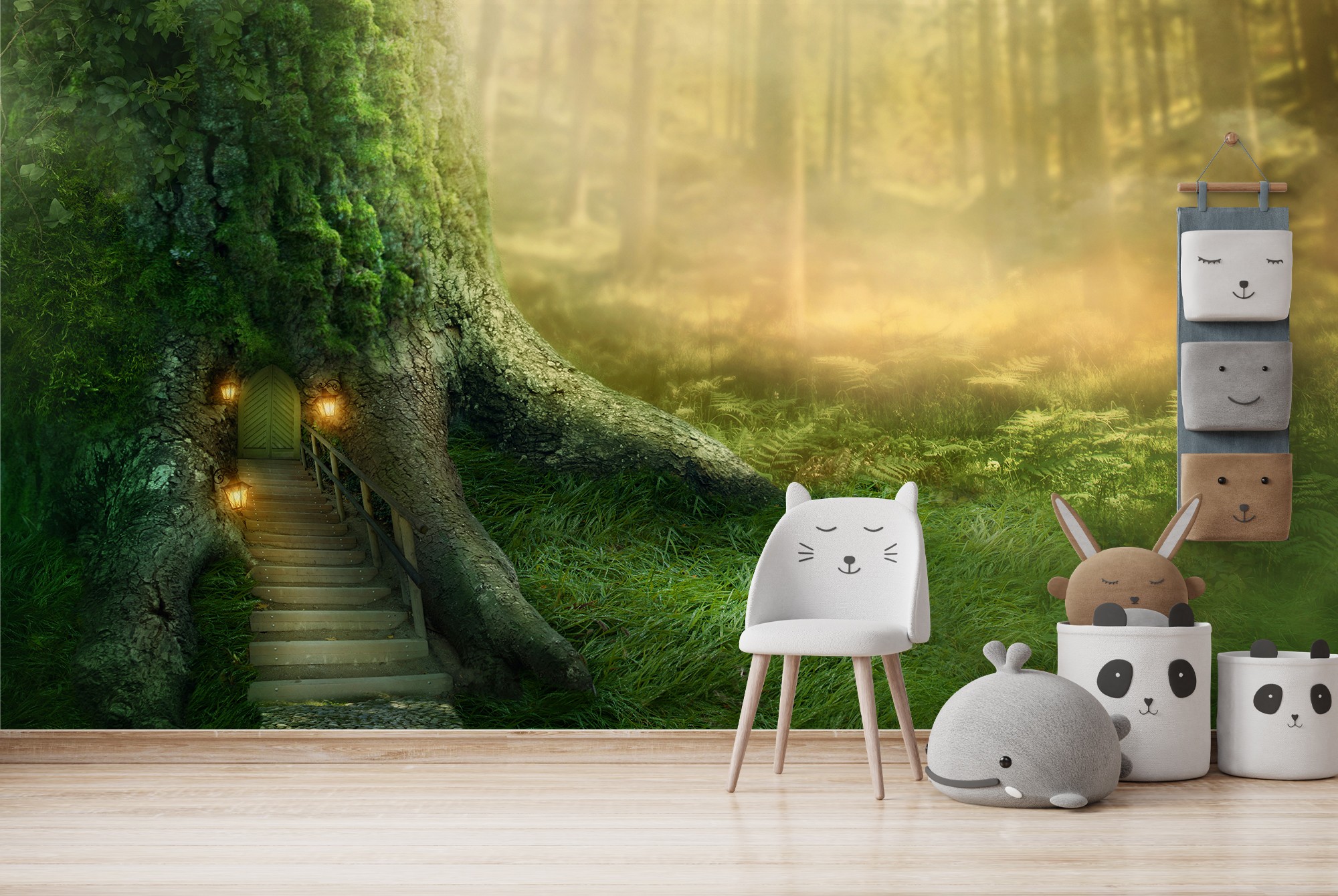 Magical Tree House Wallpaper Wall Mural - Enchanted Forest - Children ...