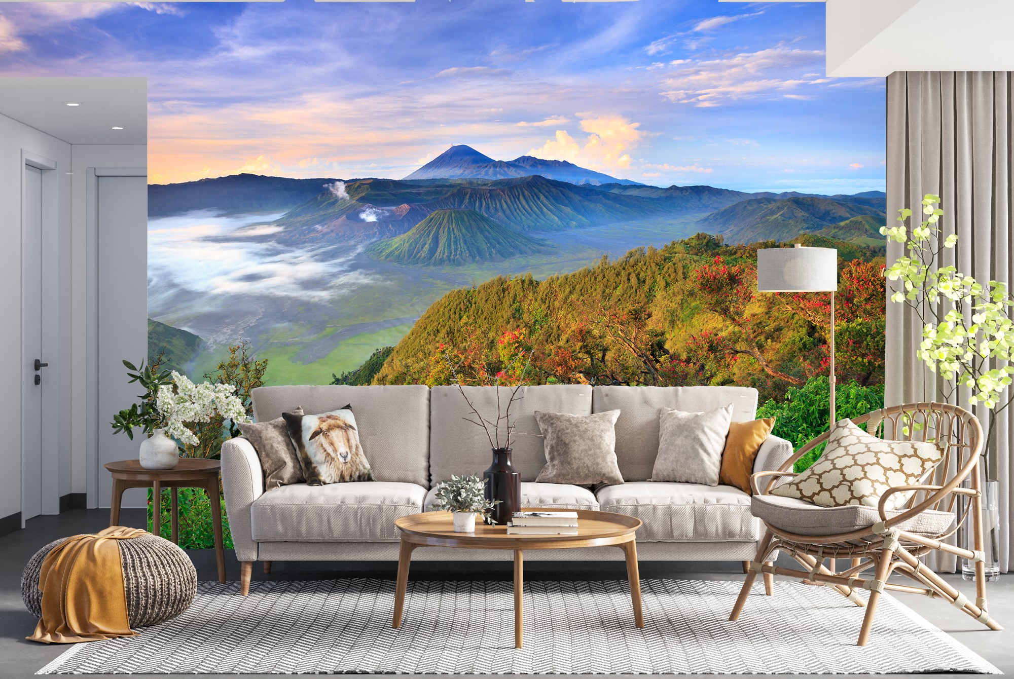 Bromo Volcano Wallpaper Wall Mural