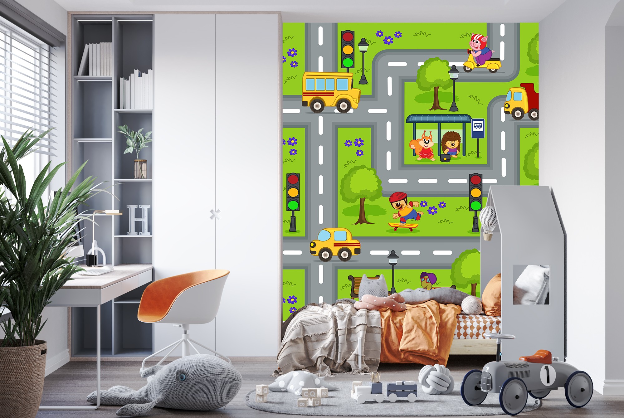 Fun Road Map Wallpaper Wall Mural