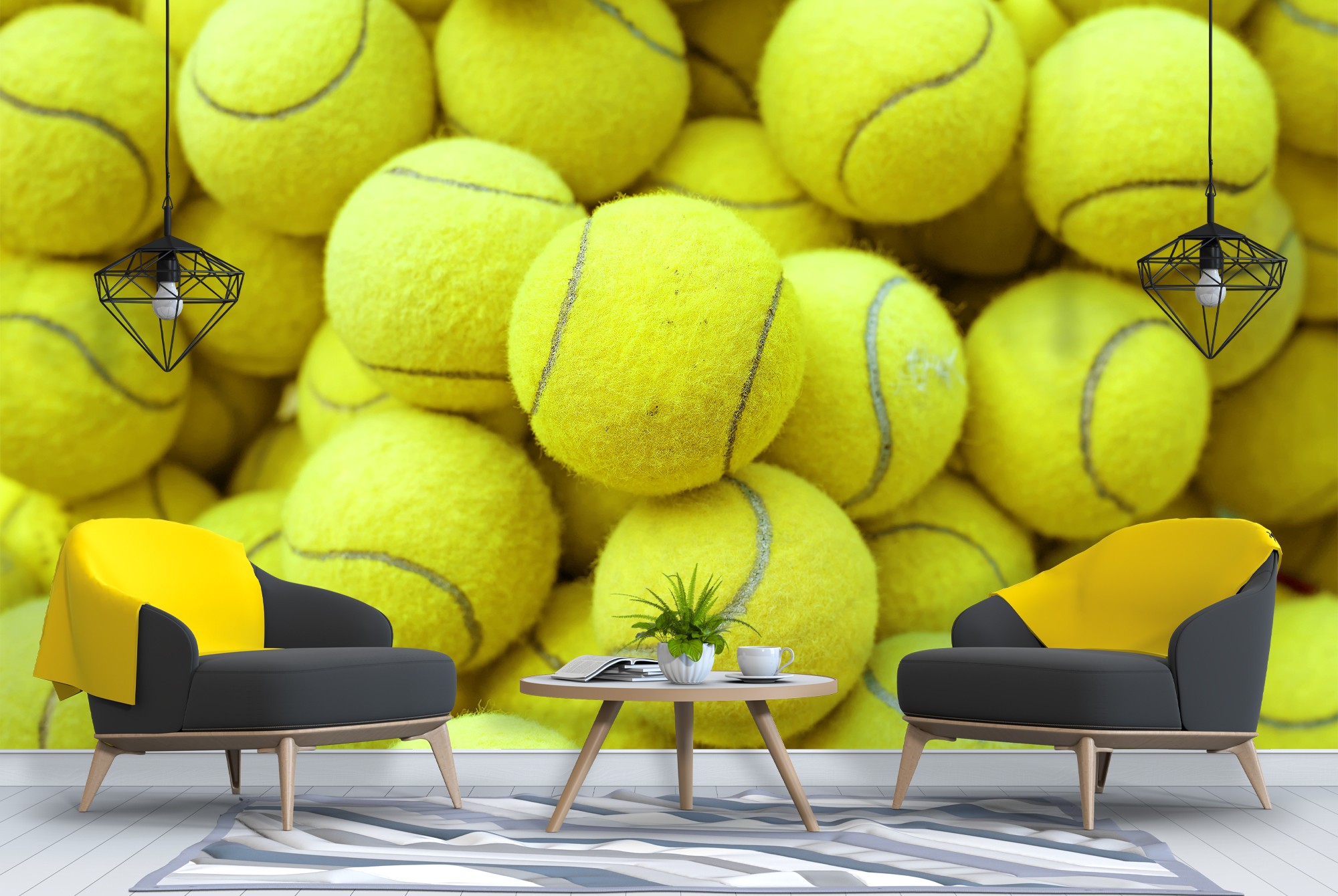 Tennis Balls Wallpaper Wall Mural