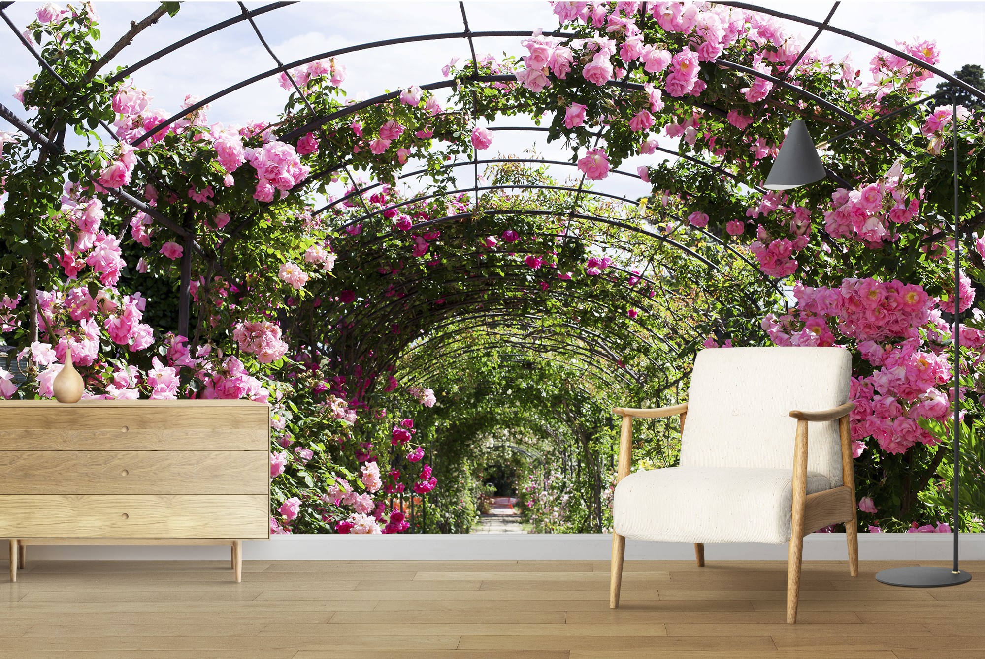 Rose Garden Arch Wallpaper Wall Mural