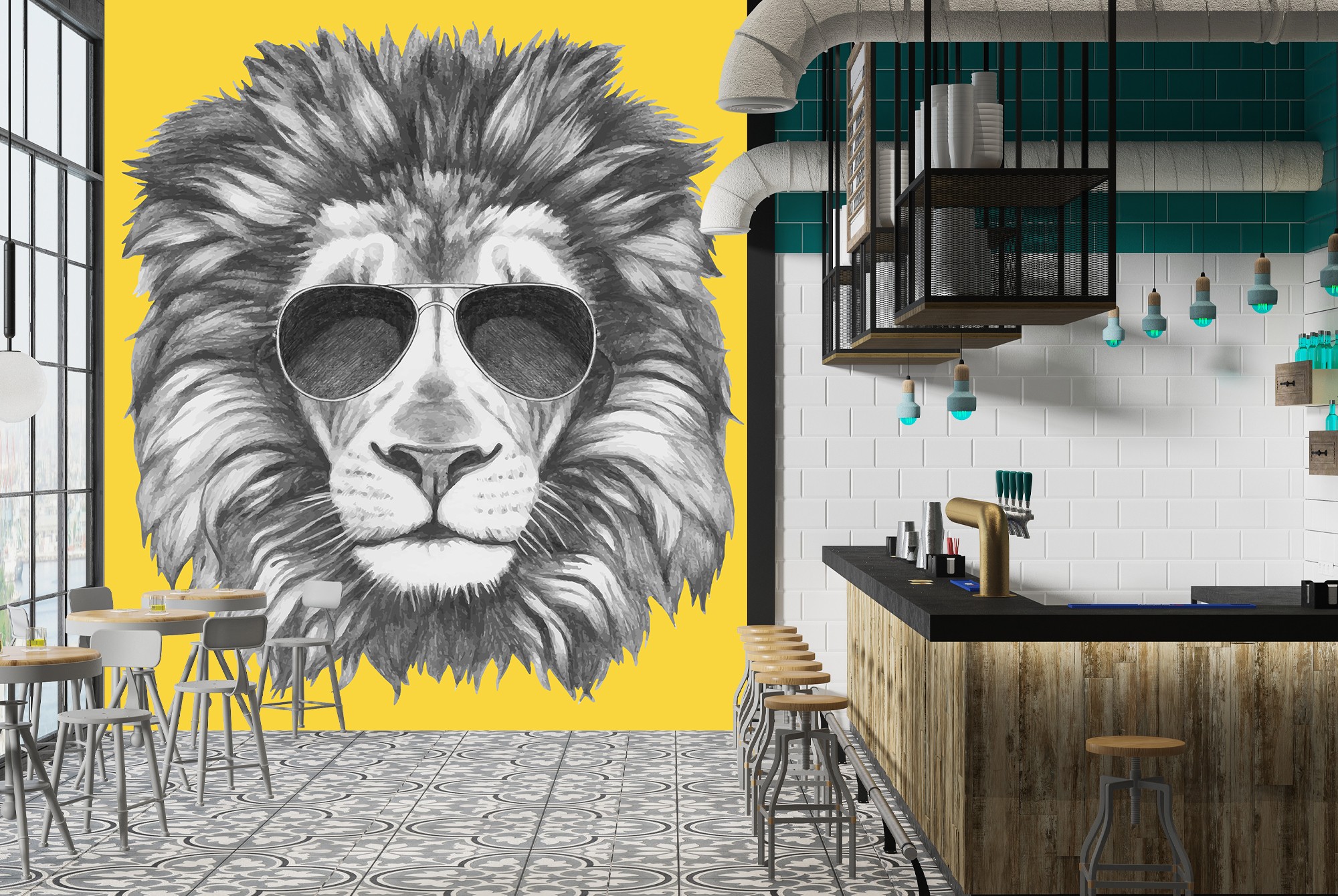 Cool Lion Wallpaper Wall Mural