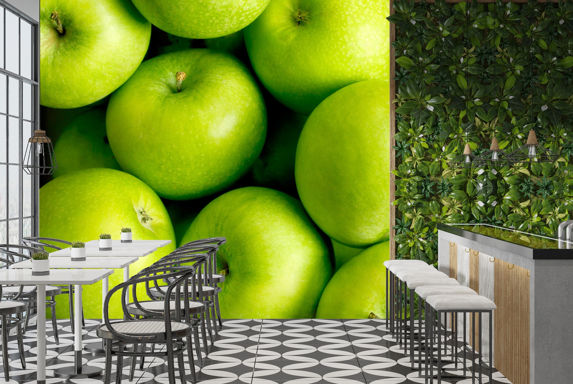 Green Apples Wallpaper Wall Mural