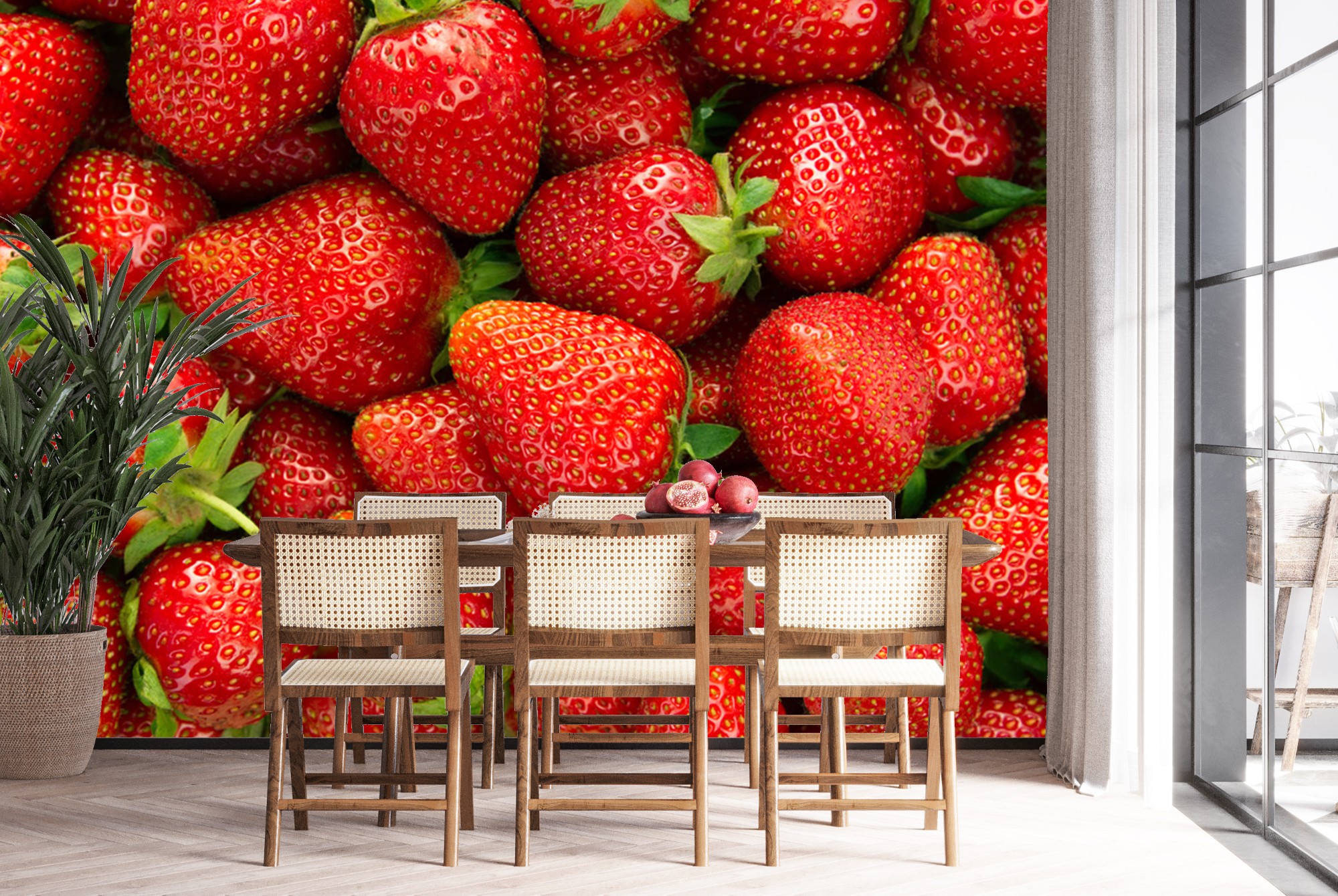 Red Strawberry Wallpaper Wall Mural