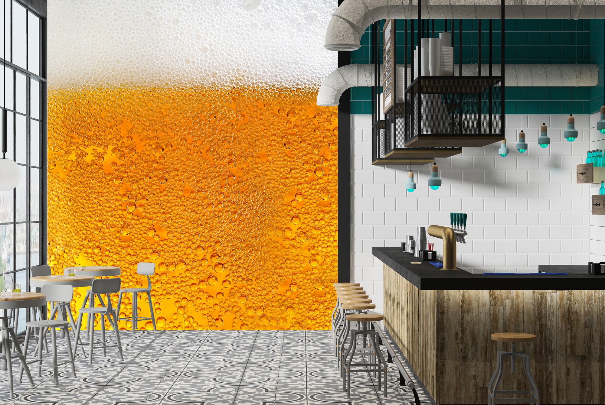 Pint Lager Beer Pub Bar Wallpaper Wall Mural