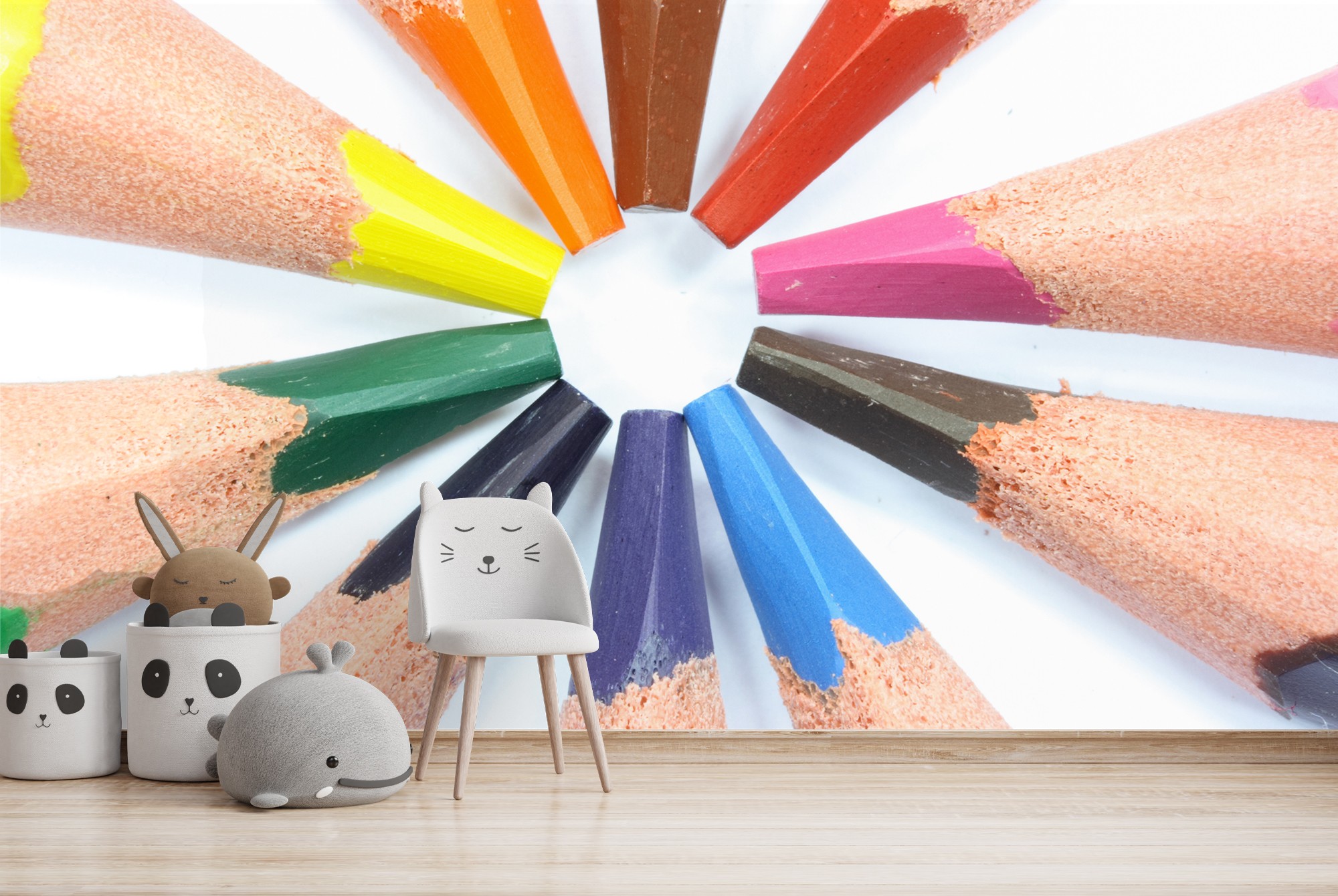 Colourful Pencils Nursery School Wallpaper Wall Mural