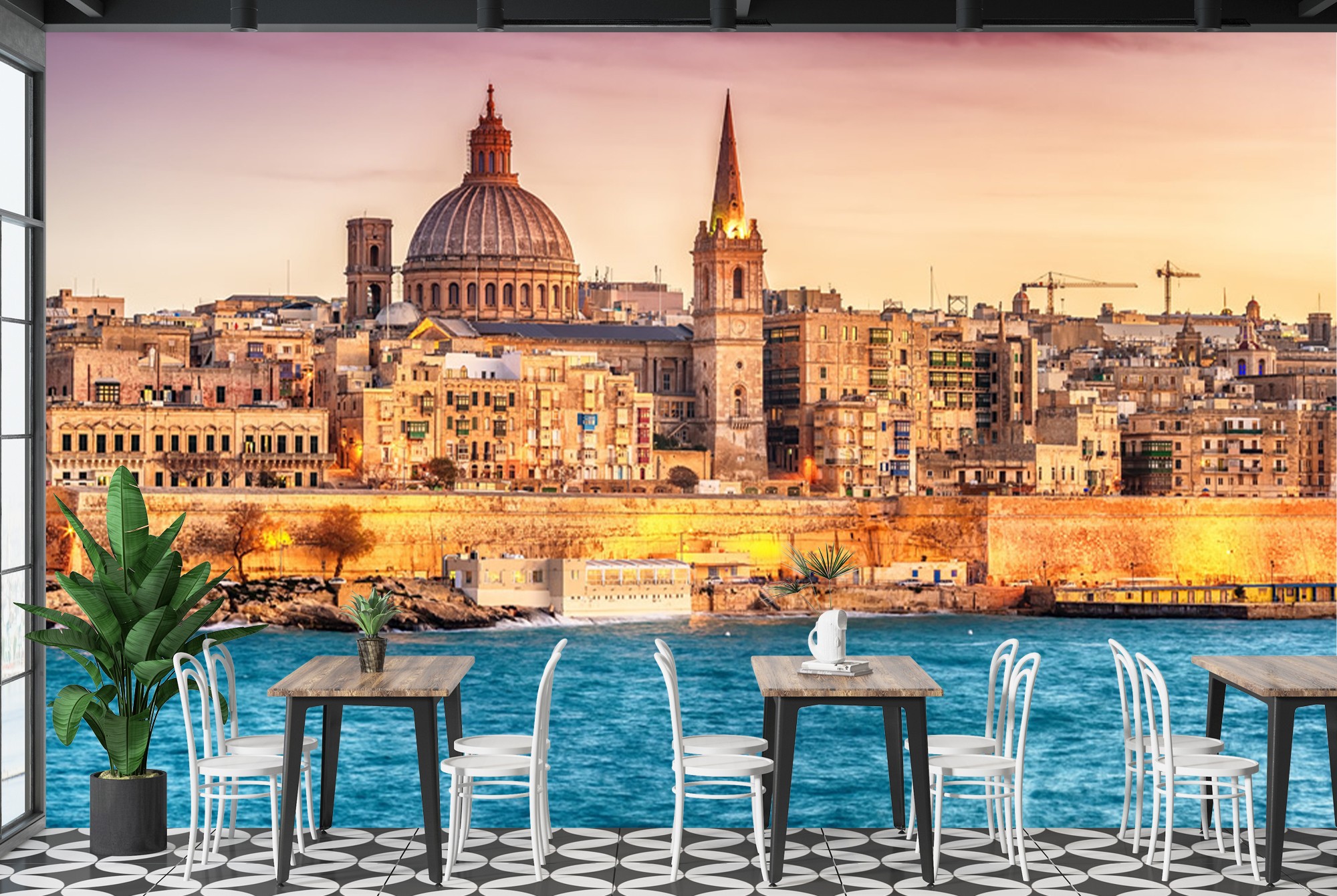 Cathedral Malta City Skyline Wallpaper Wall Mural