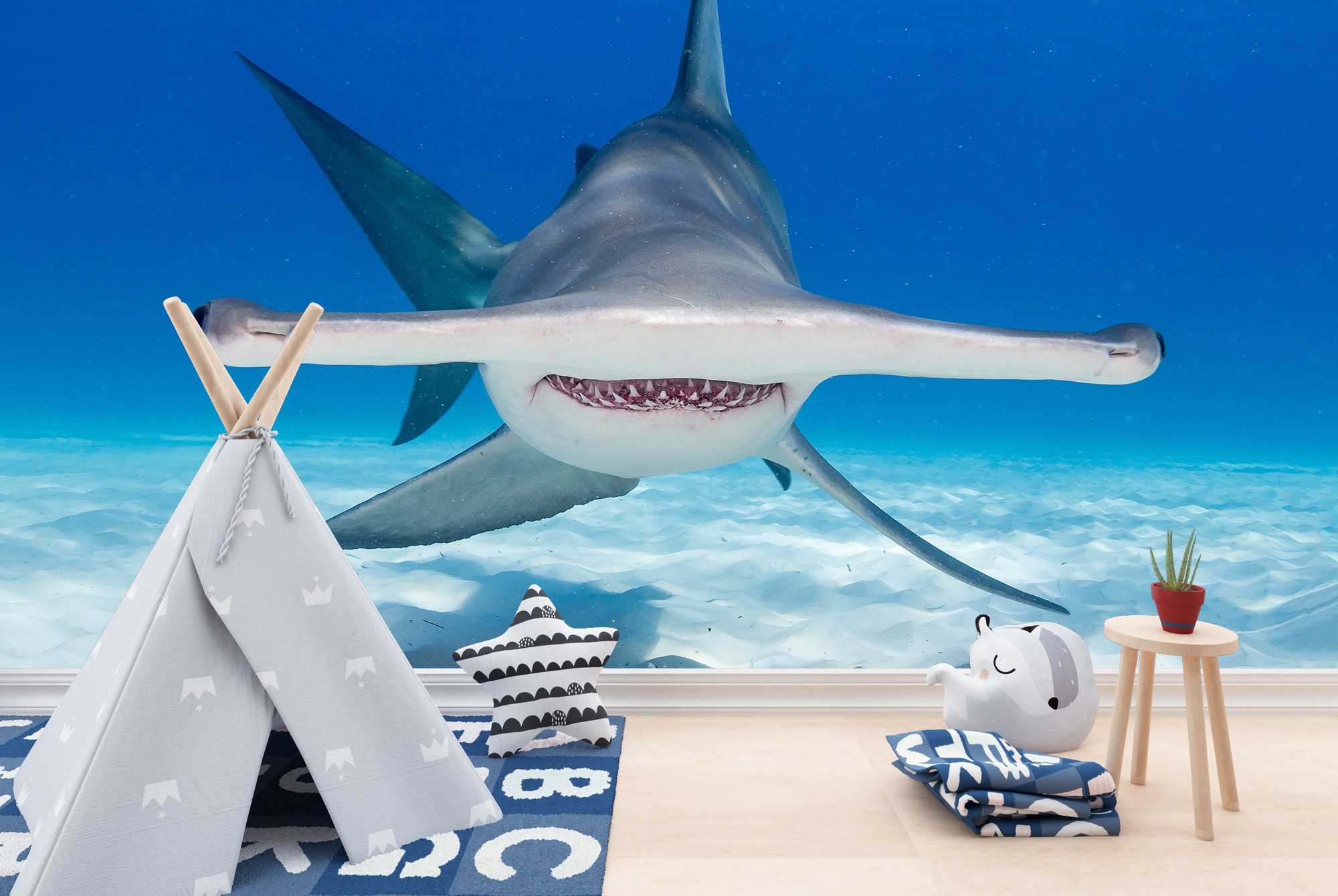 Hammerhead Shark Under The Sea Wallpaper Wall Mural