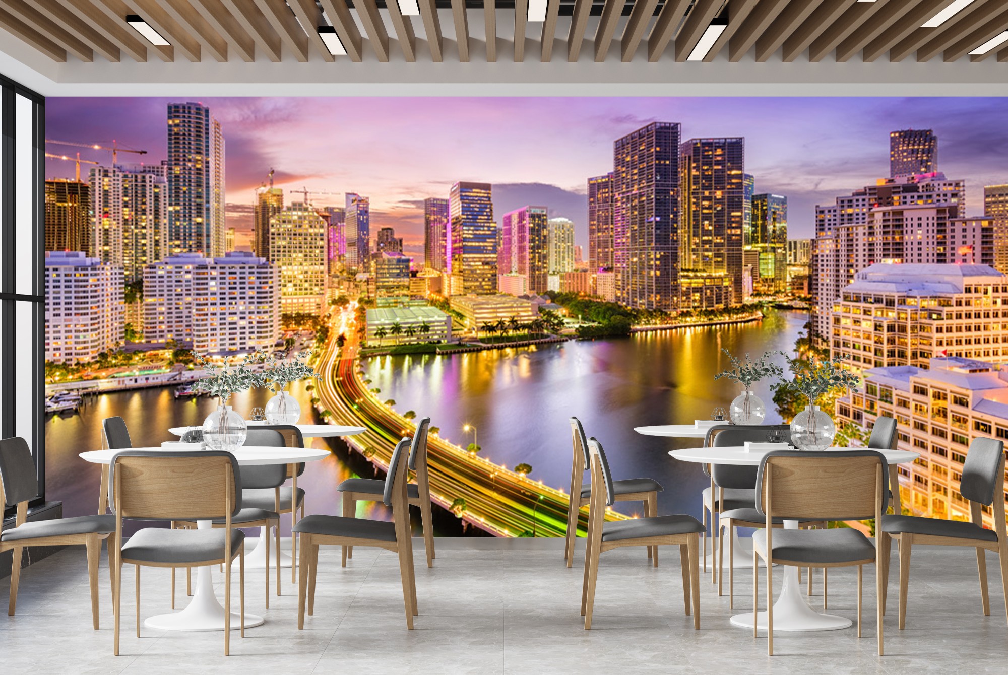Miami USA City Skyline Wallpaper Wall Mural