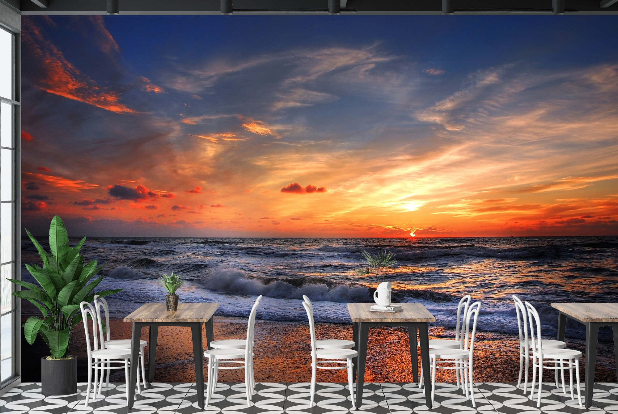 sunset wallpaper mural