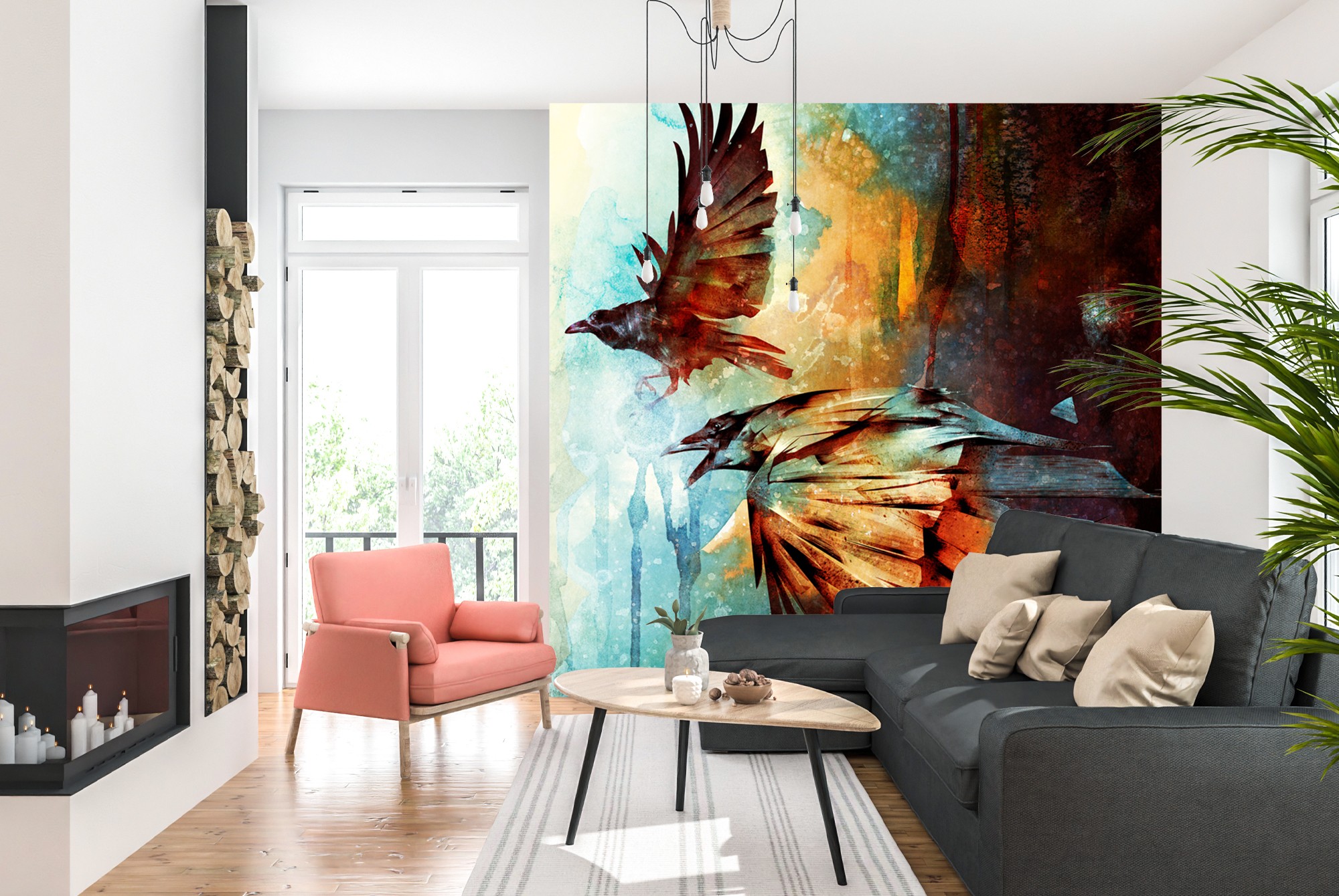 Crows Wall Mural by Barrett Biggers