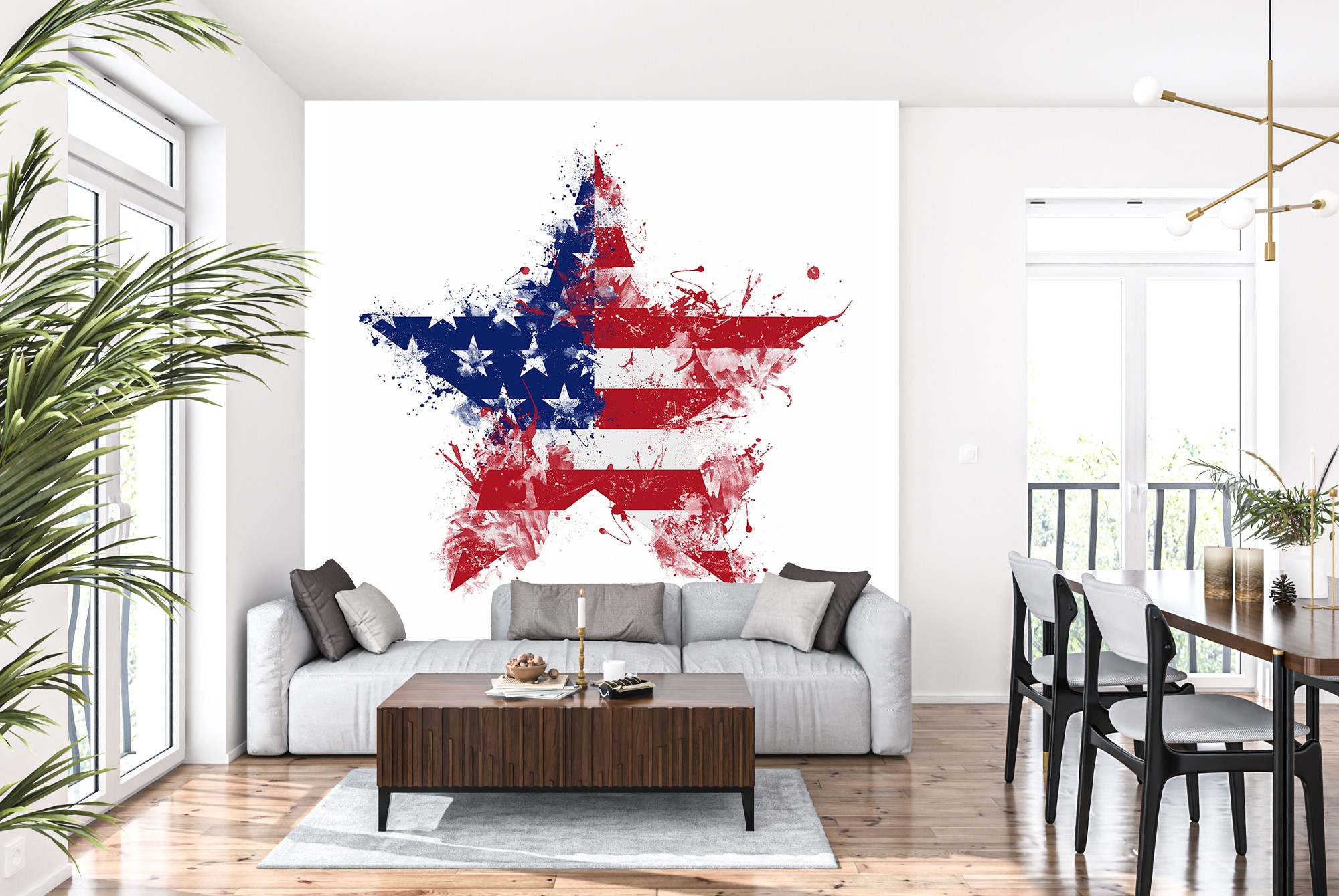 American Flag Star II Wall Mural by Tenyo Marchev