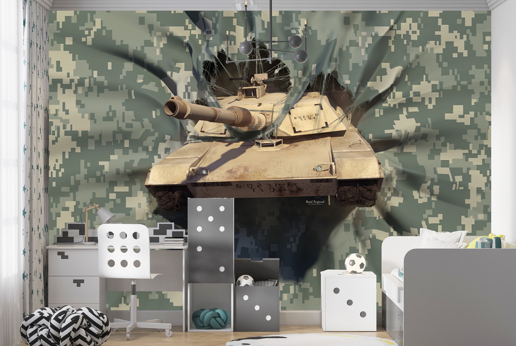 Tank Breakthrough Wall Mural by David Penfound