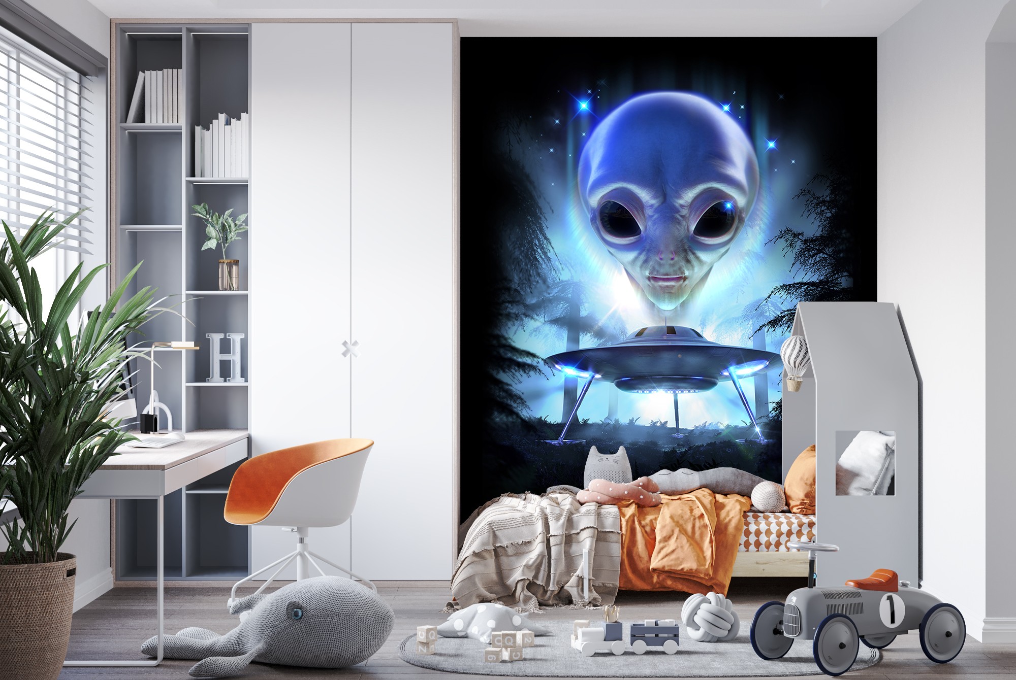 Alien Landing Wall Mural by David Penfound