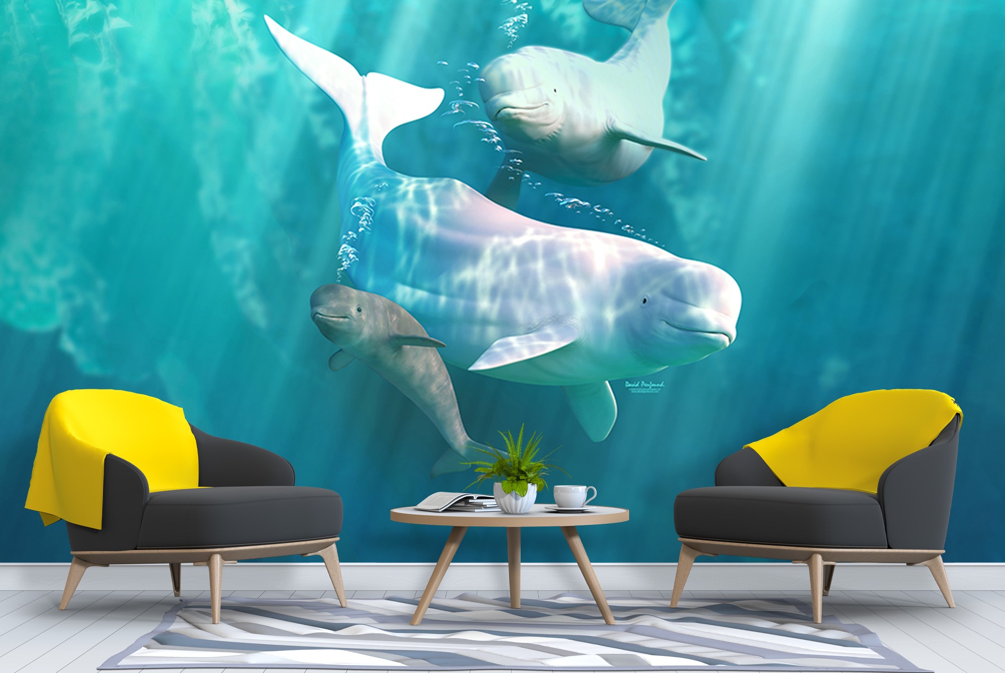 Beluga Pod Wall Mural by David Penfound