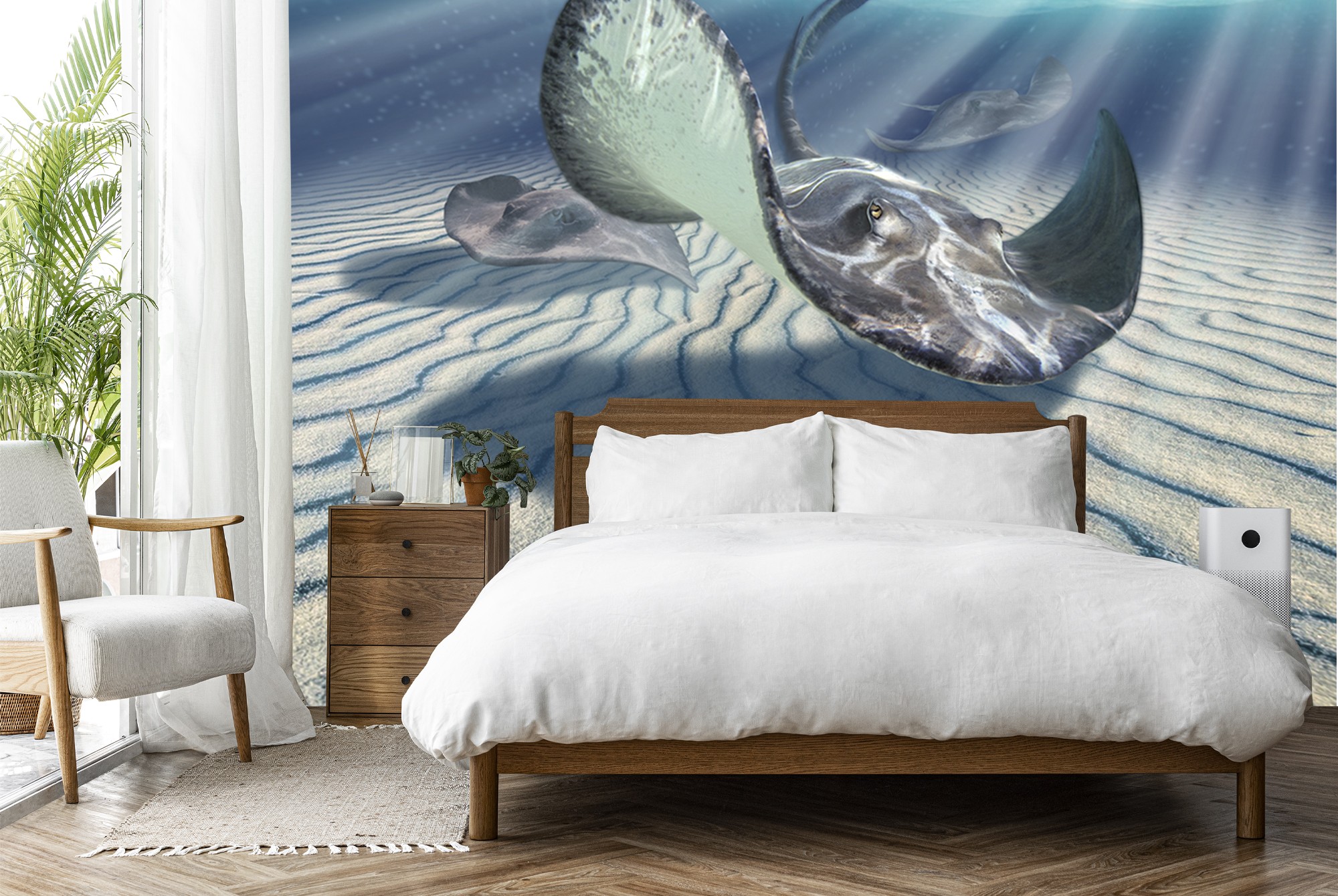 Stingrays II Wall Mural by Jerry Lofaro