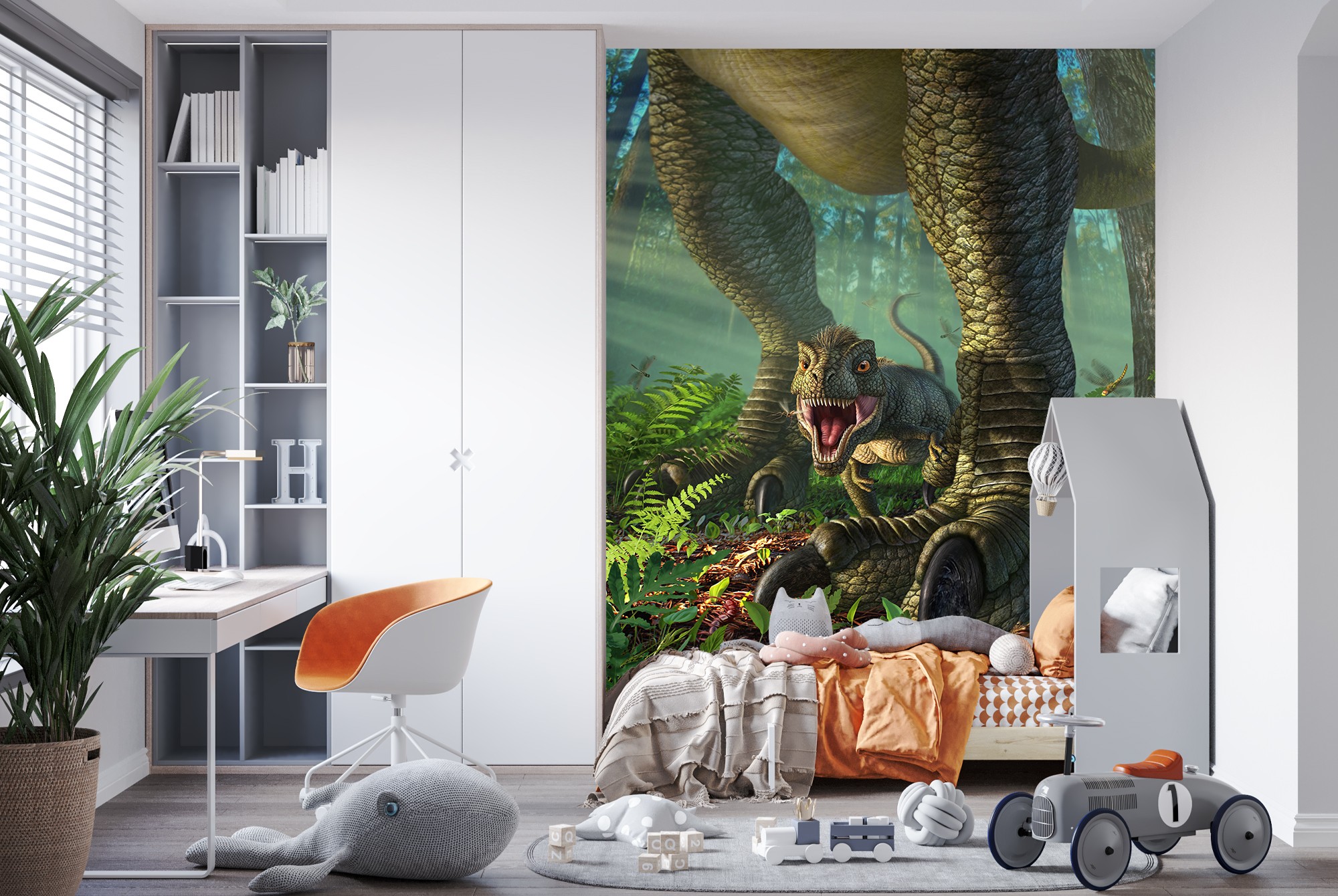 Wee Rex Wall Mural by Jerry Lofaro