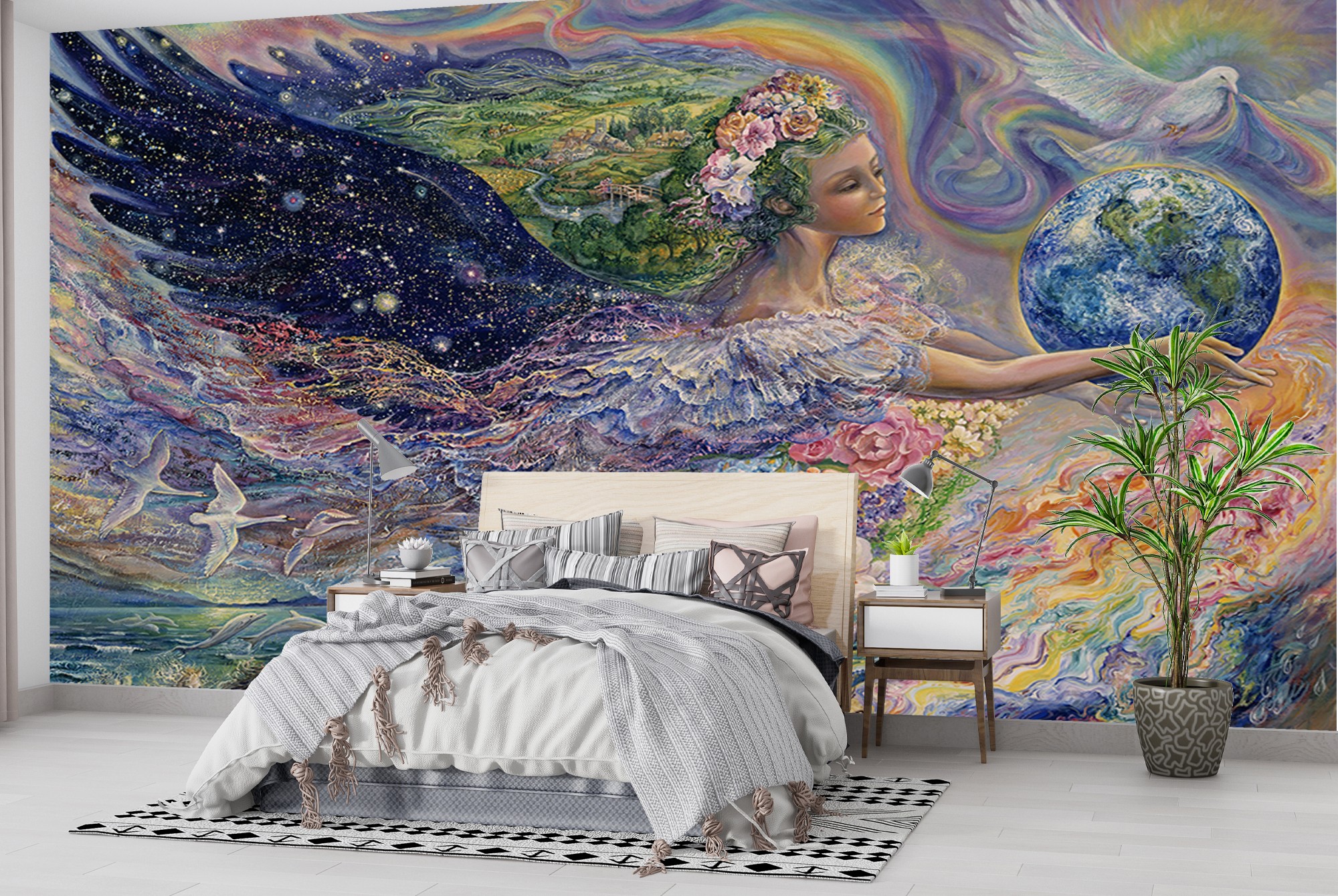 Earth Angel Wall Mural by Josephine Wall