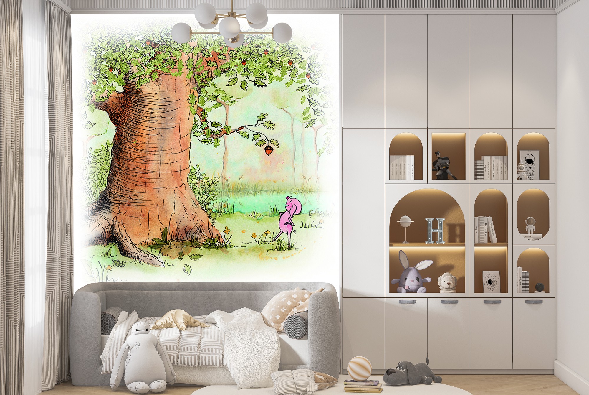 Kay Acorn Oak Tree Wall Mural by Chantal Bourgonje