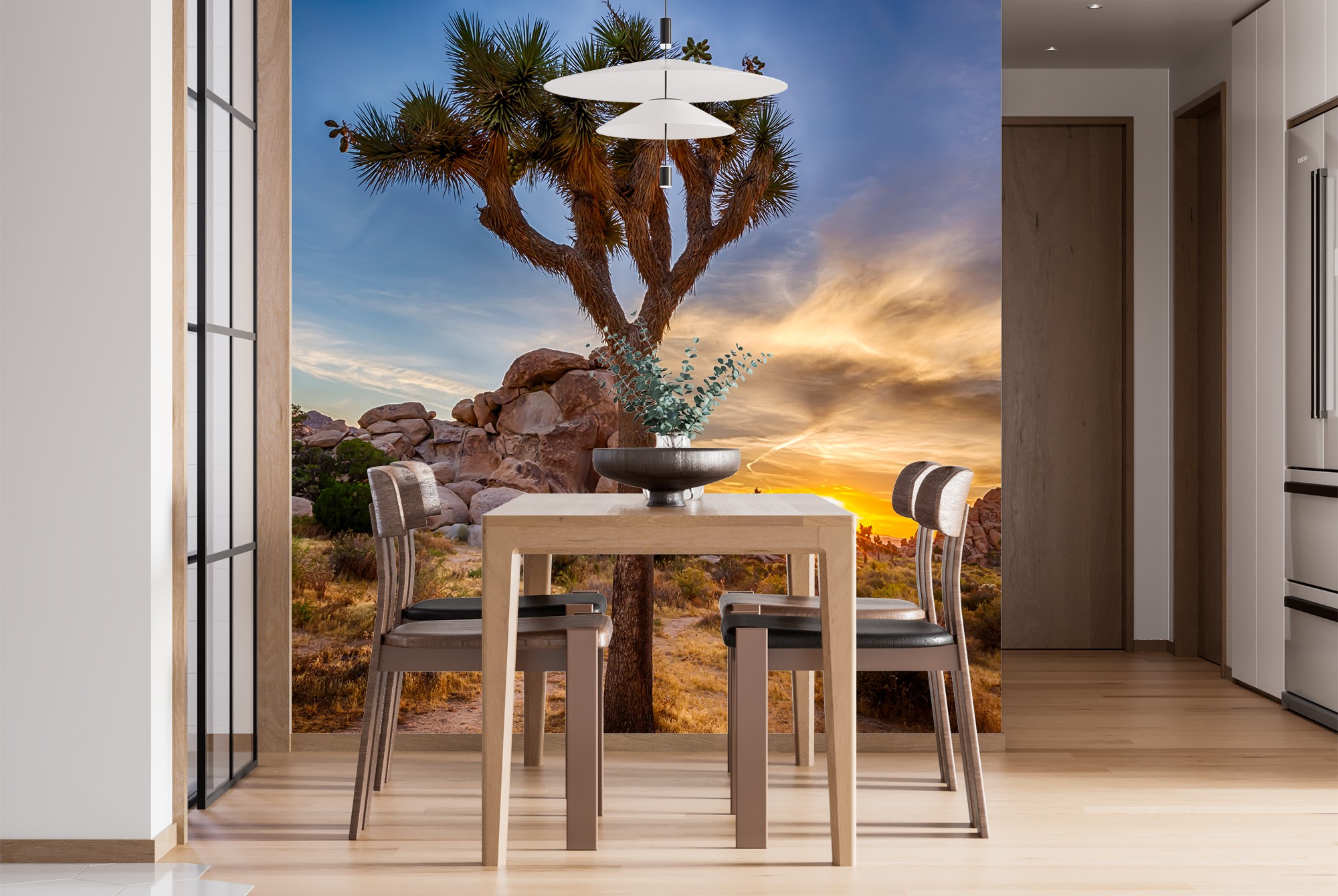 Charming Sunset At Joshua Tree National Park Wall Mural by Melanie Viola