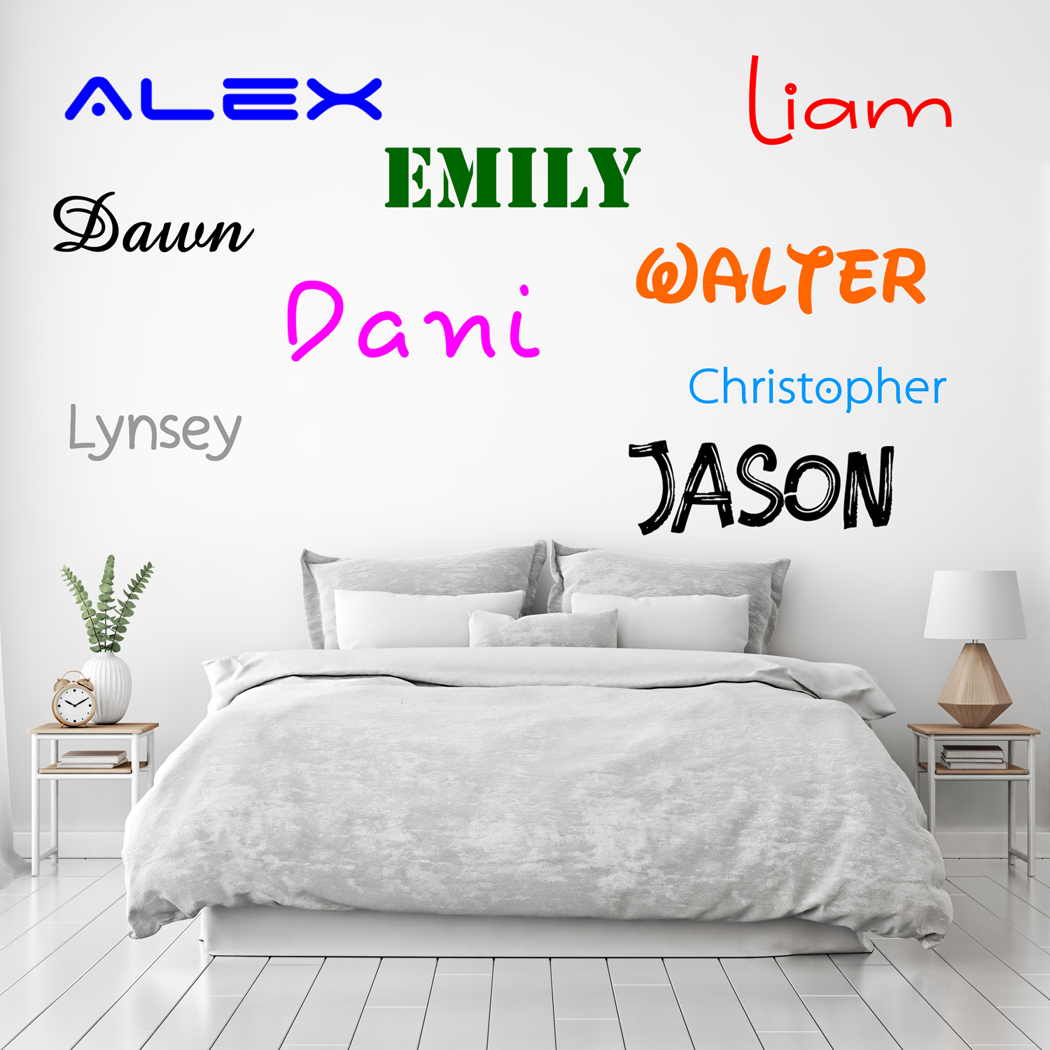 Custom Name Wall Sticker 15 Fonts Available.